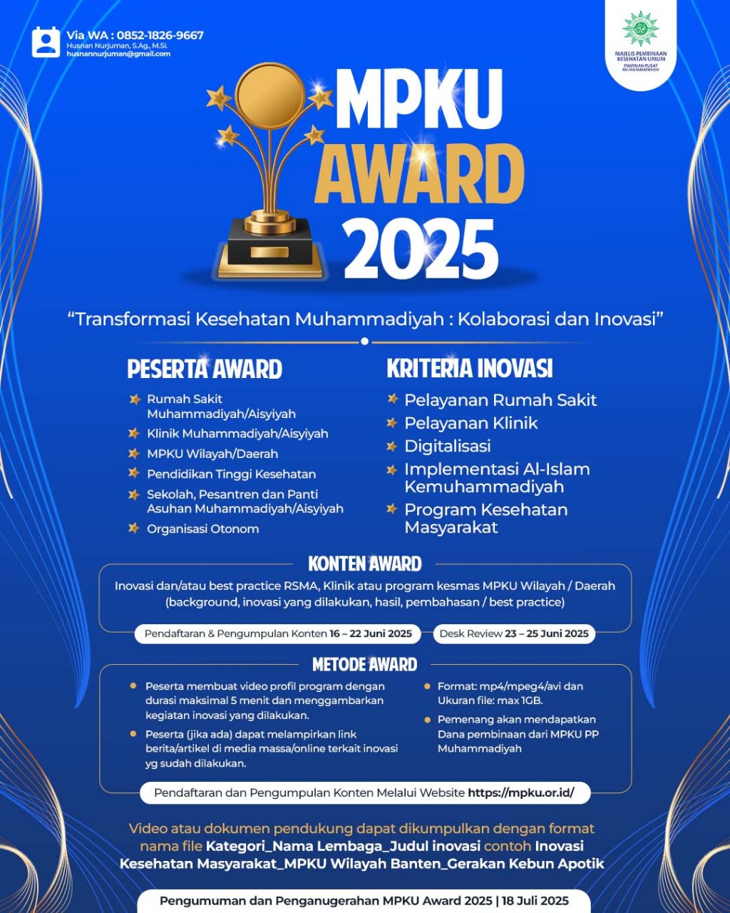 MPKU Award 2025 - Majelis Pembinaan Kesehatan Umum